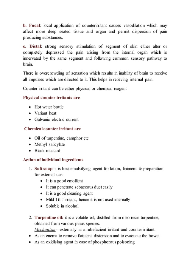 Introduction to liniment and turpentine liniment | DOCX | Skin Care ...