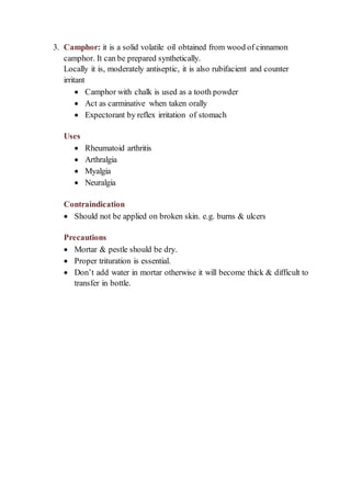 Introduction to liniment and turpentine liniment | DOCX