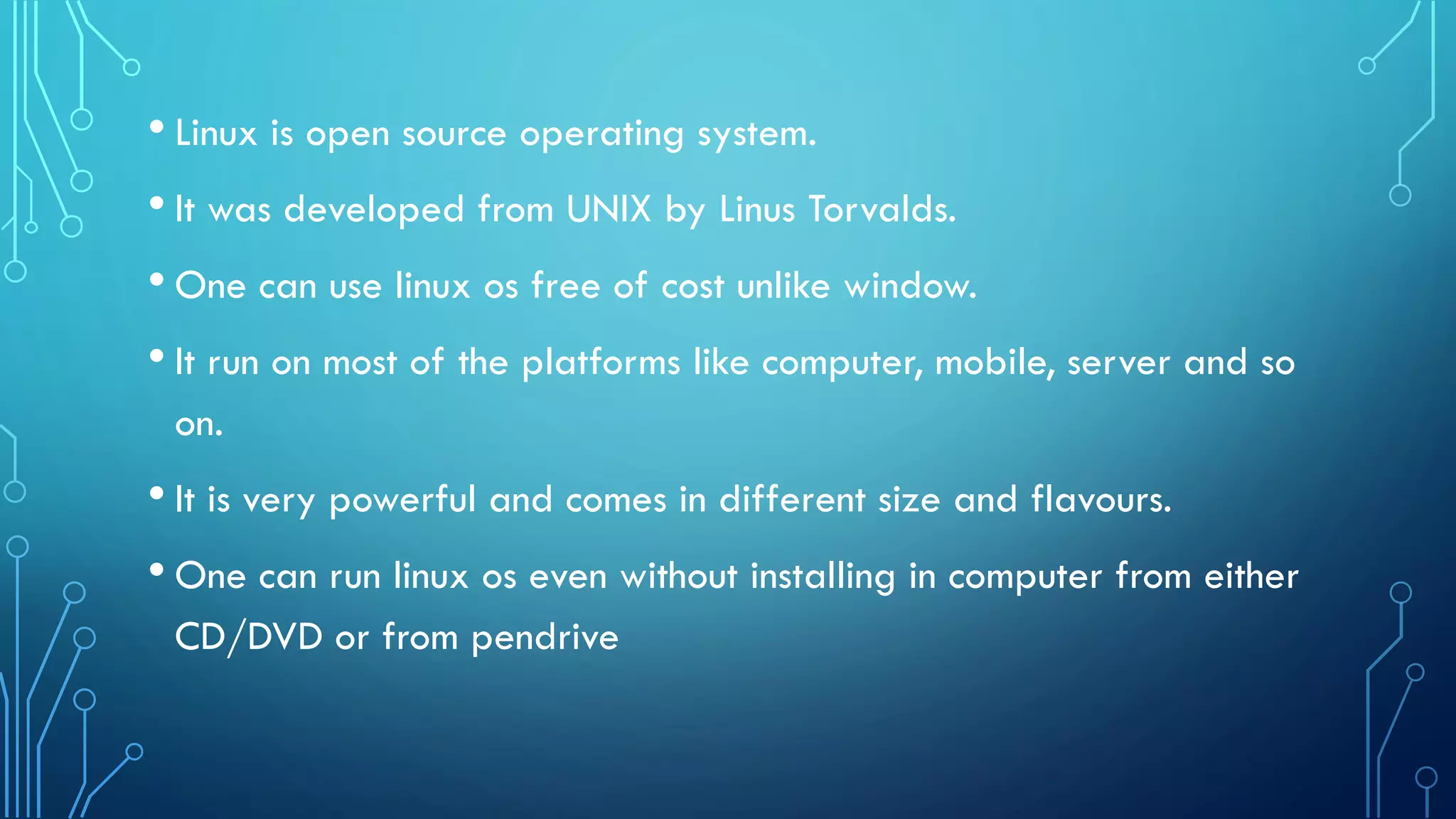 Introduction to linux | PDF | Operating Systems | Computer Software and Applications