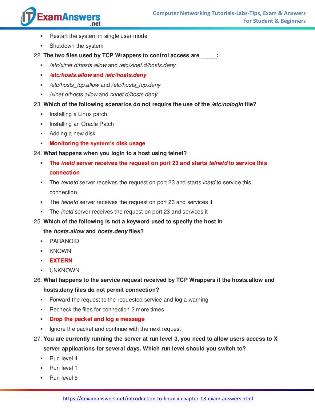 Introduction To Linux II Chapter 18 Exam Answers introduction-to-linux-ii-chapter-18-exam-answers