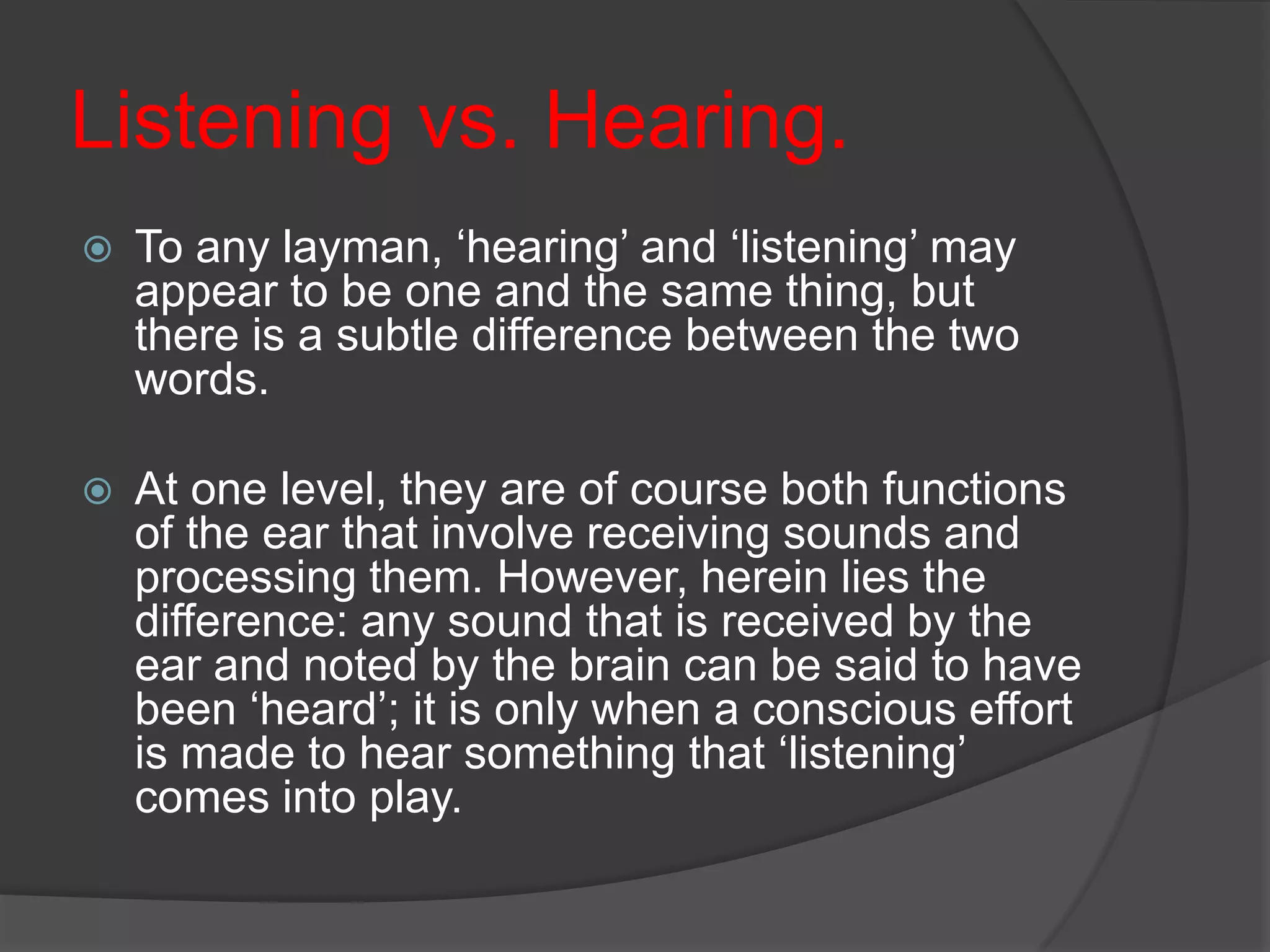 Introduction to listening skills. | PPTX