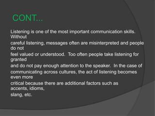 Introduction to listening skills. | PPTX