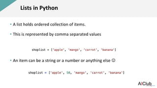 Introduction to lists | PPTX | Internet for Beginners | Internet