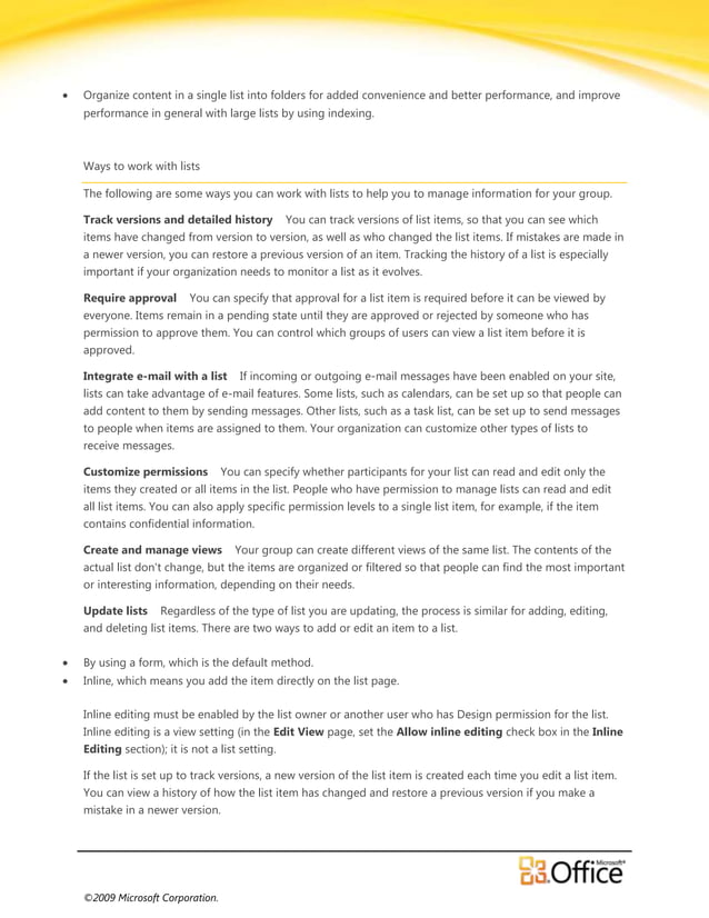 Introduction to Lists SharePoint 2010 - EPC Group | PDF