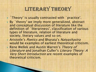 Introduction To Literarture And Literary Studies | PPTX