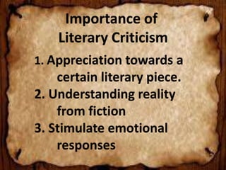 Introduction to Literary Criticism | PPTX