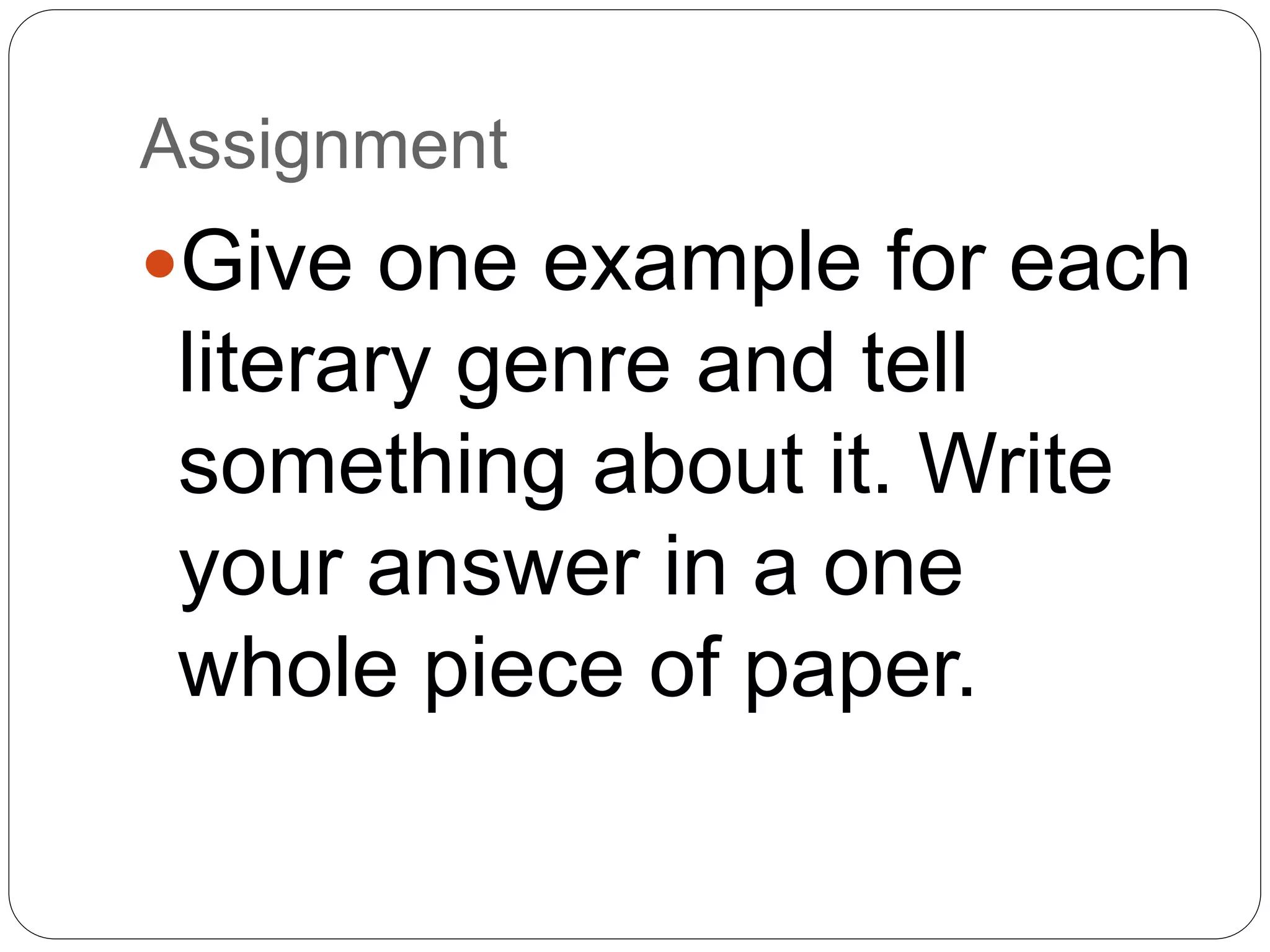 Introduction to literary genres mlas | PPTX