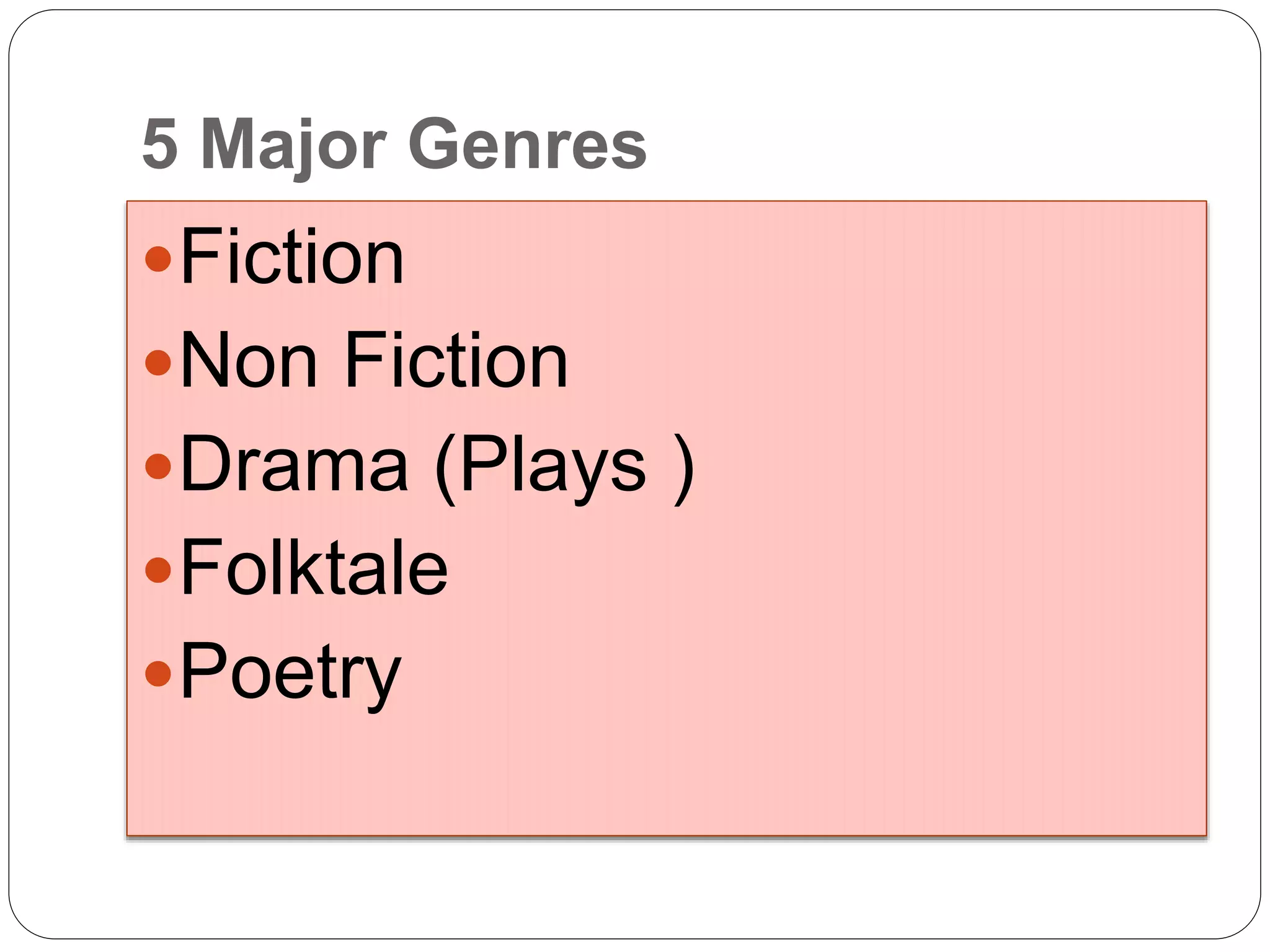Introduction to literary genres mlas | PPTX
