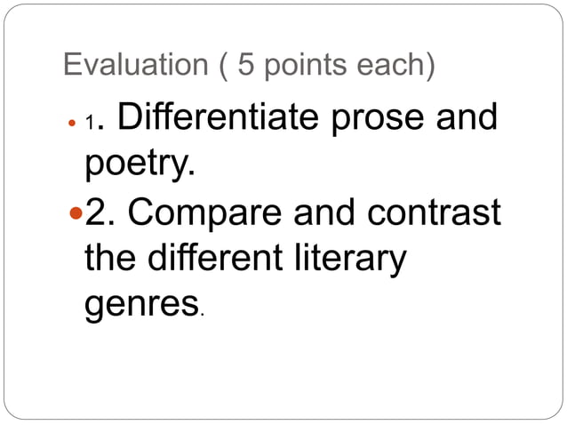 Introduction to literary genres mlas | PPTX