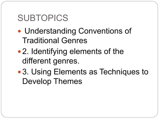 Introduction to literary genres mlas | PPTX