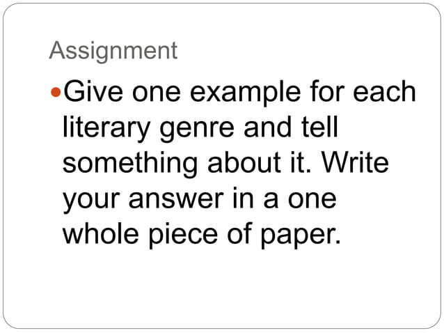 Introduction to literary genres mlas | PPTX