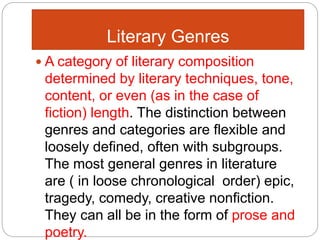 Introduction to literary genres mlas | PPTX