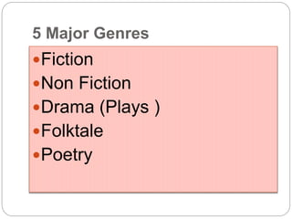 Introduction to literary genres mlas | PPTX