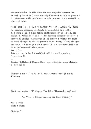 Introduction to Literary Journalism Course Syllabus Fall 201.docx