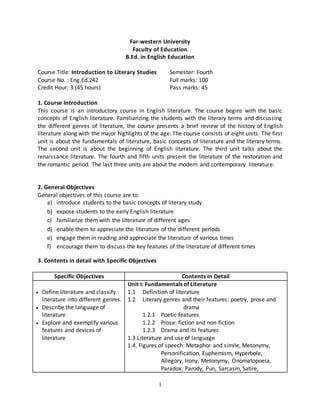 Introduction to literary studies | DOCX