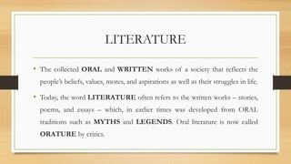 Introduction to literature | PPTX