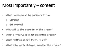 Introduction to live streaming | PPTX | Digital Audio | Computer ...