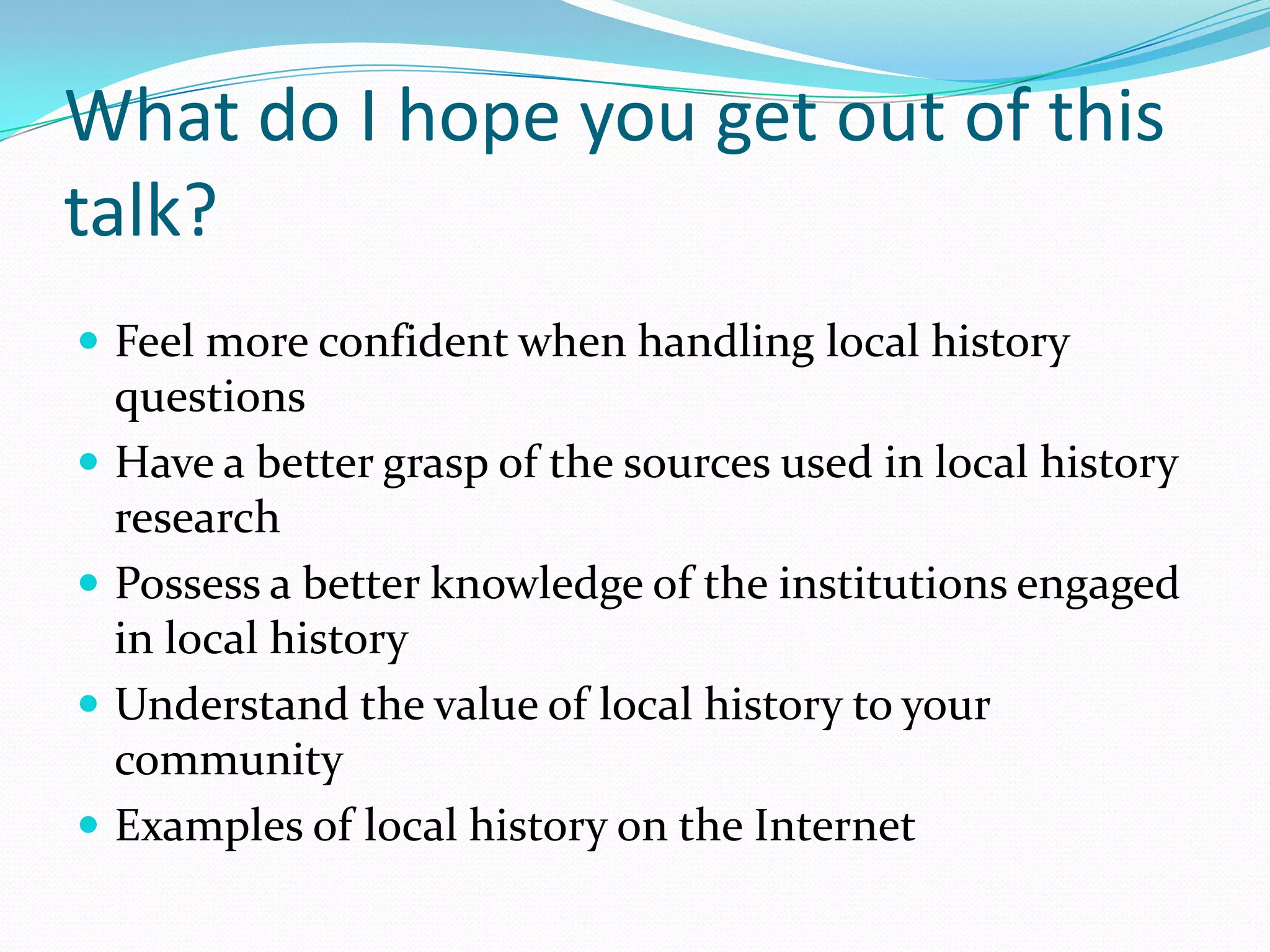 Introduction to local history research | PPTX
