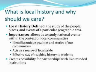 Introduction to local history research | PPTX