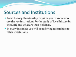 Introduction to local history research | PPTX