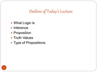 Introduction to logic, inference, proposition | PPT