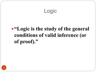 Introduction to logic, inference, proposition | PPT