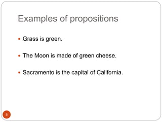 Introduction to logic, inference, proposition | PPT