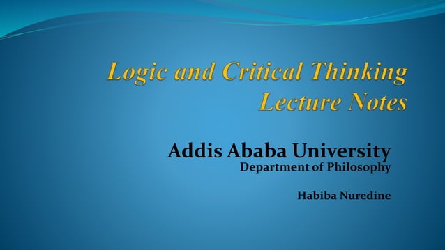 Introduction To Logic Lecture Notespptx