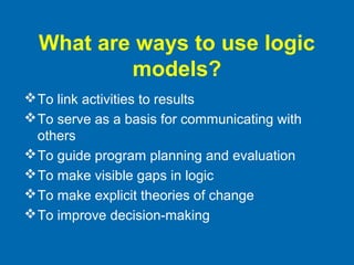 Introduction to logic models | PPT