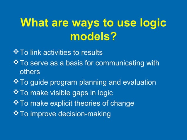 Introduction to logic models | PPT