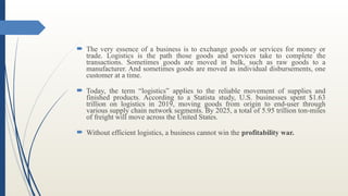 introduction to logistics , its role and scope | PPTX