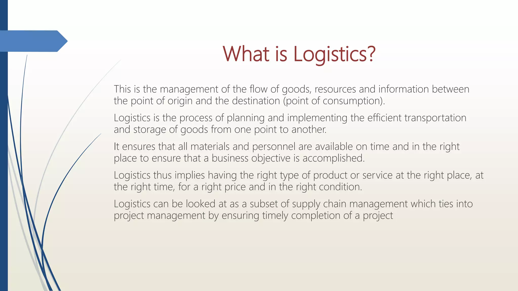 Introduction to Logistics Management | PPTX