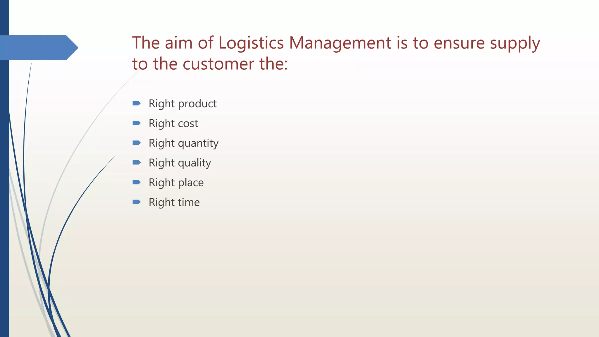 Introduction to Logistics Management | PPTX
