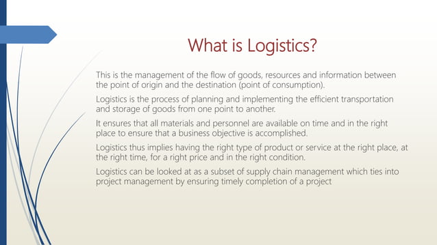 Introduction to Logistics Management | PPTX
