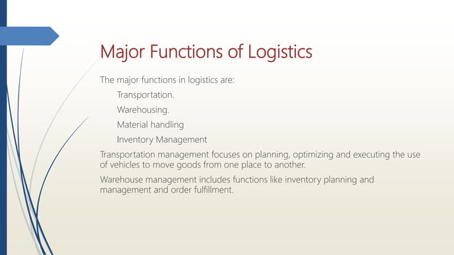 Introduction to Logistics Management | PPTX