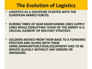 Introduction to logistics management | PPT