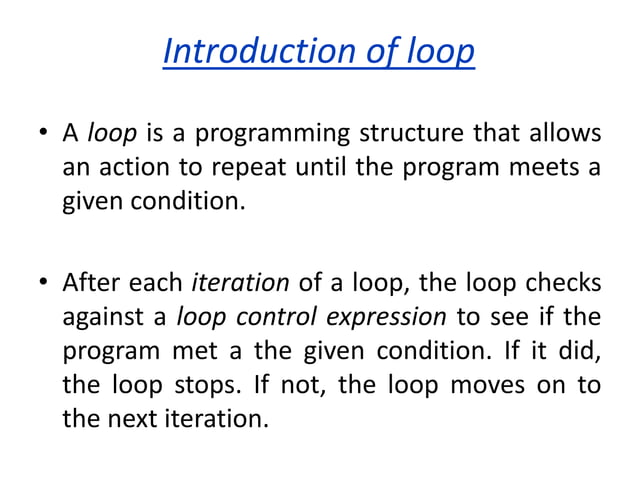 Introduction to loops cpu | PPT
