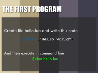 Introduction to lua | PDF