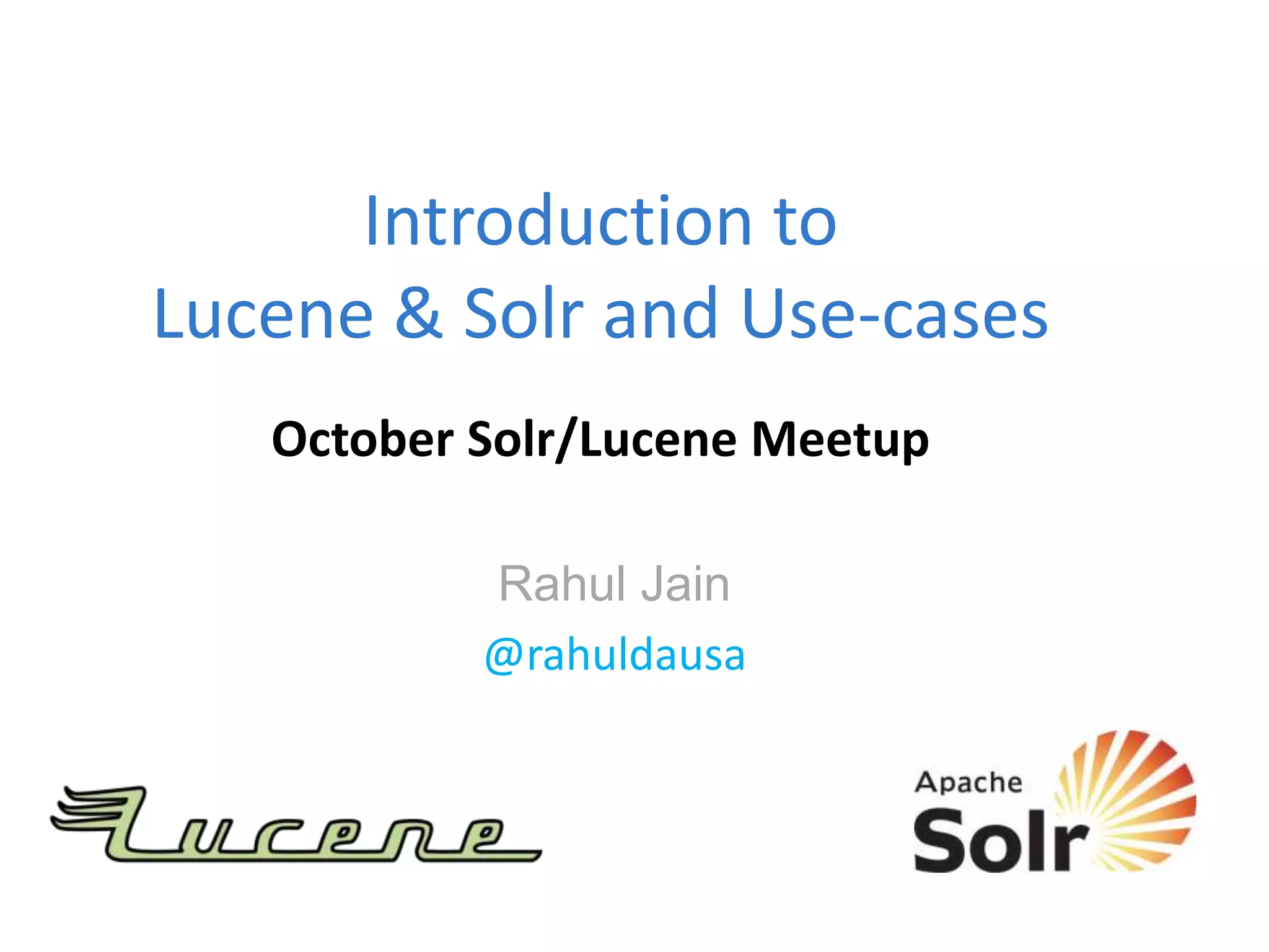 Introduction to Lucene & Solr and Usecases | PPT | Free Download