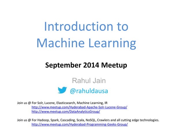 Introduction to Machine Learning | PPT