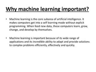 Introduction to machine learning | PPT