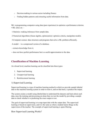 Introduction to Machine Learning for btech 7th sem | PDF