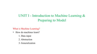 Introduction to machine learning chapter | PPTX
