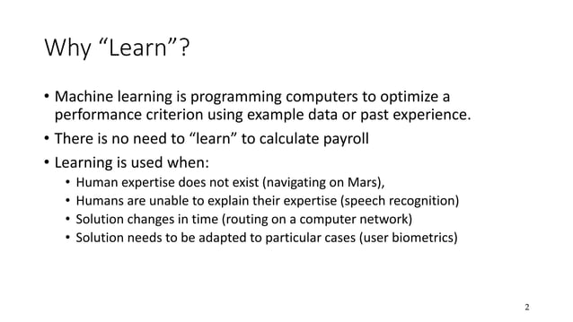 Introduction to Machine Learning | PPT