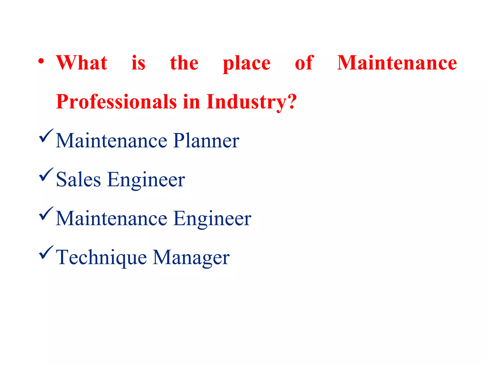Introduction to machine maintinance and installation | PPT