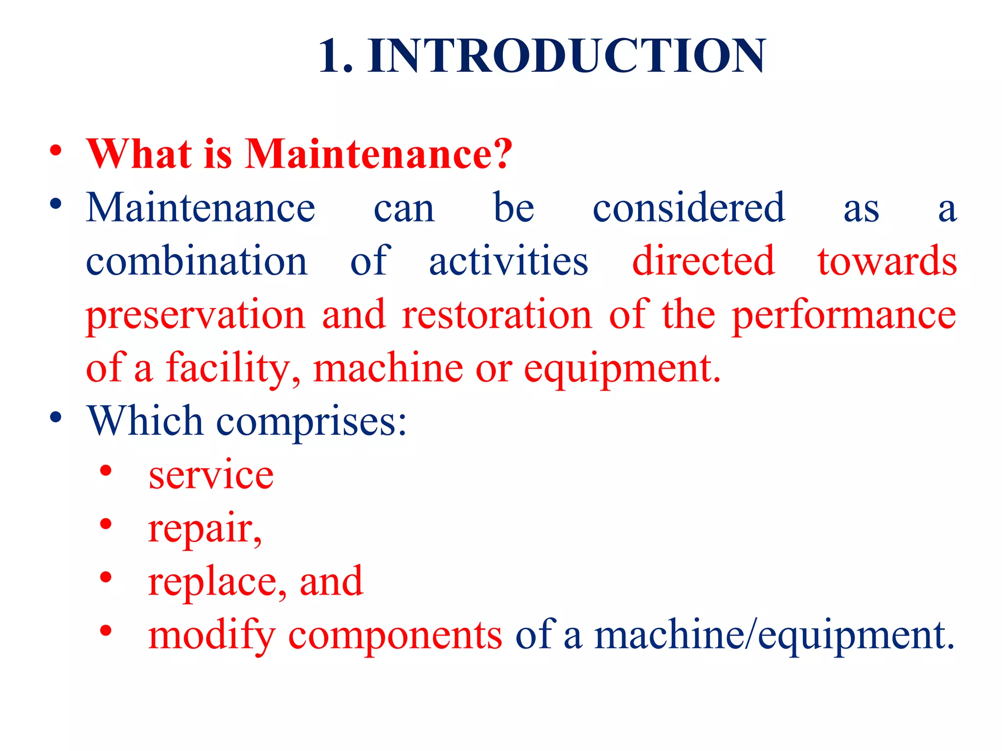 Introduction to machine maintinance and installation | PPT