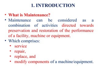Introduction to machine maintinance and installation | PPT