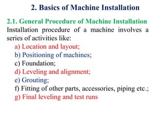 Introduction to machine maintinance and installation | PPT
