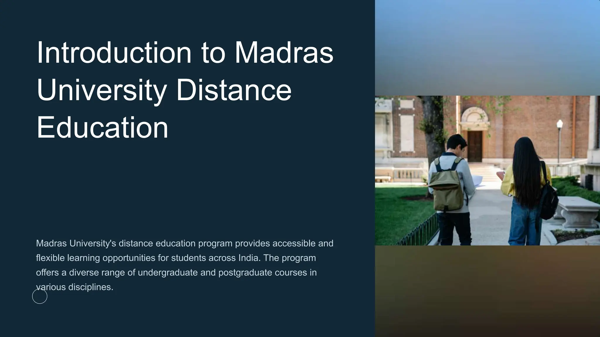 Introduction to Madras University Distance Education | PPTX