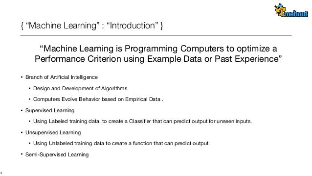 Introduction to Mahout and Machine Learning